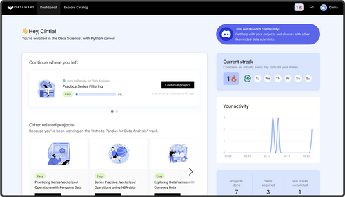 DataWars - Free Data Science Interactive Projects